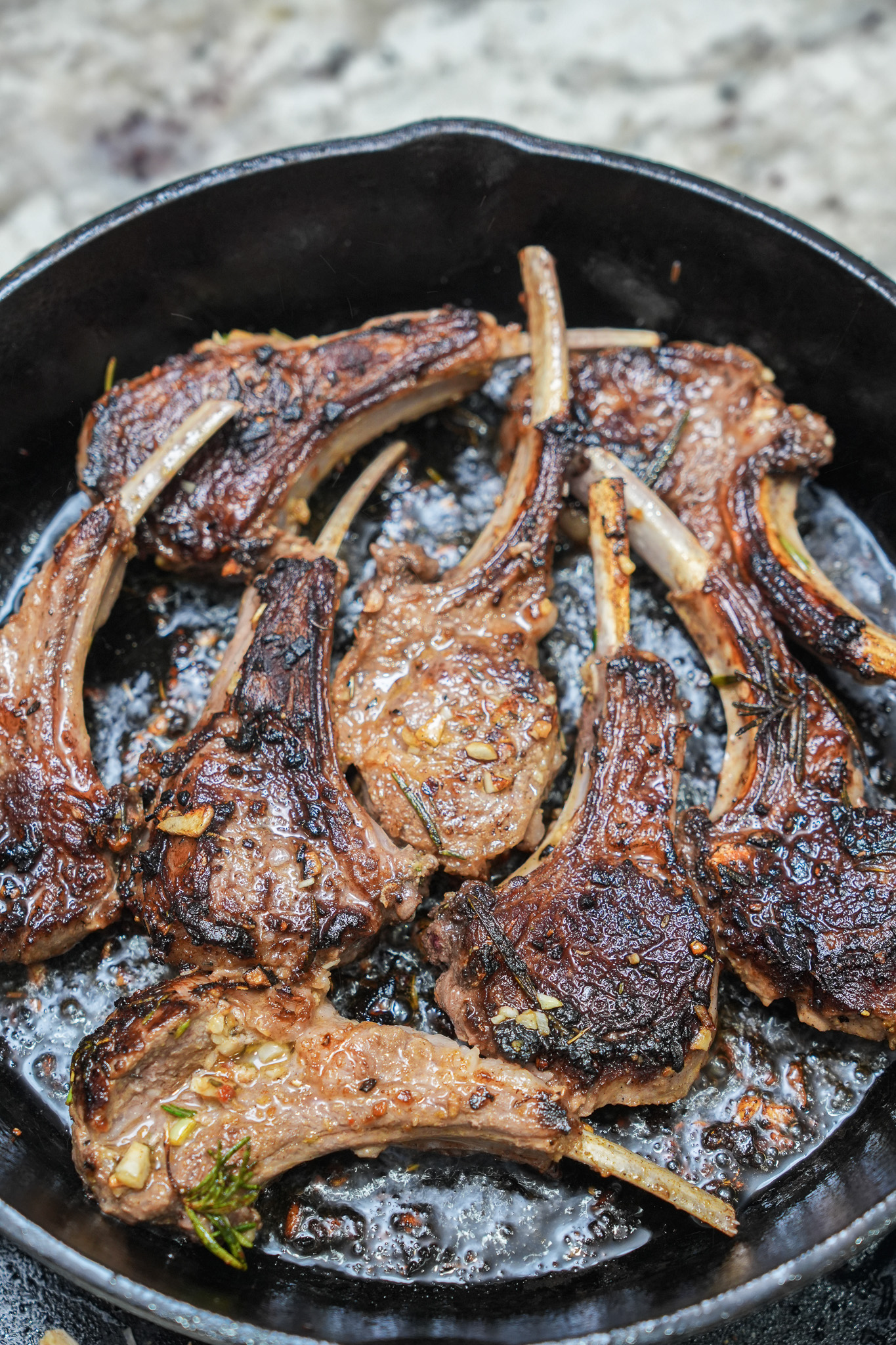 Garlic and Herb Pan-Seared Lamb Chops - Off The Chain Kitchen